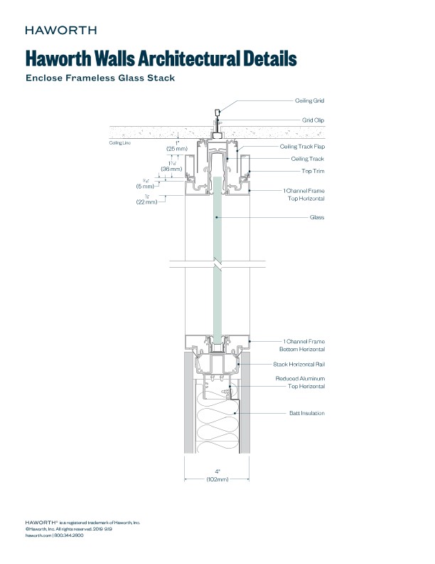 Enclose Frameless Glass Stack | Details Page | Haworth