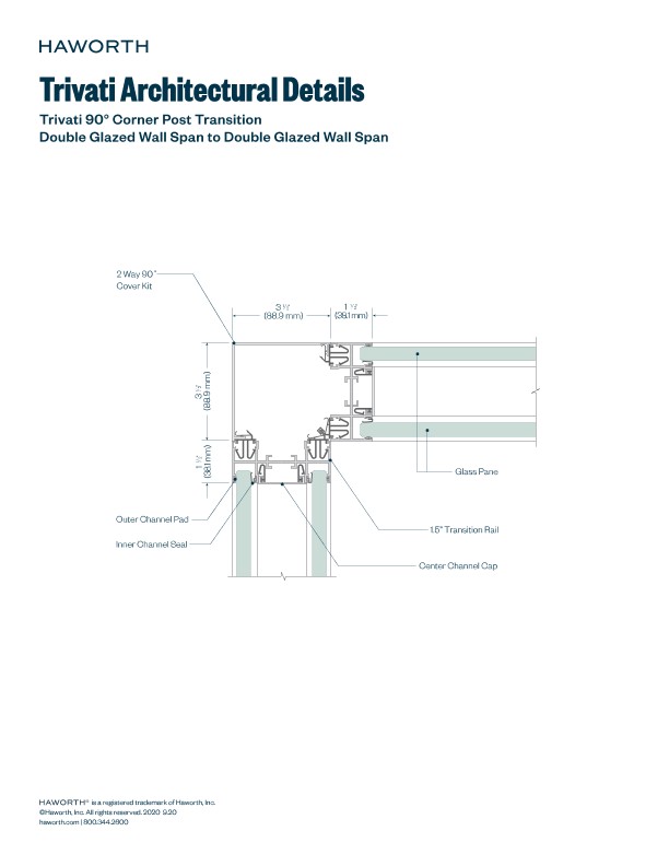 90 Corner Post Transition - Double Glazed Wall Span to Double Glazed ...