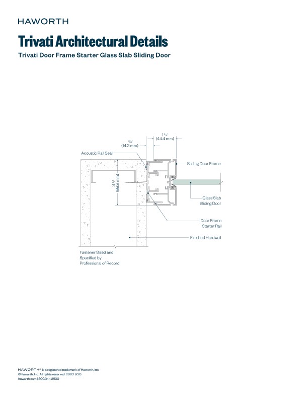 Door Frame Starter - Glass Slab Sliding Door | Details Page | Haworth