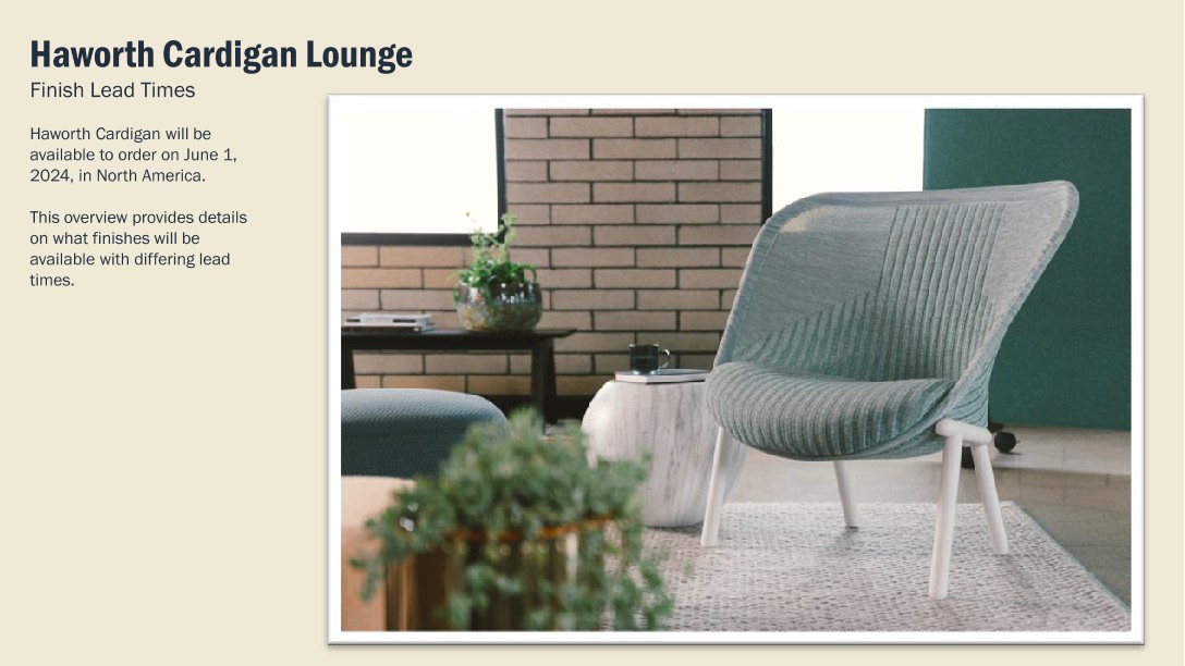 Haworth Cardigan Finish Lead Time Guide | Details Page | Haworth
