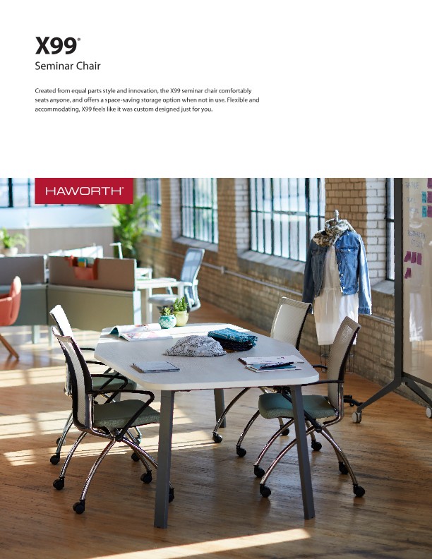X99 Seminar Chair Product Sheet | Details Page | Haworth
