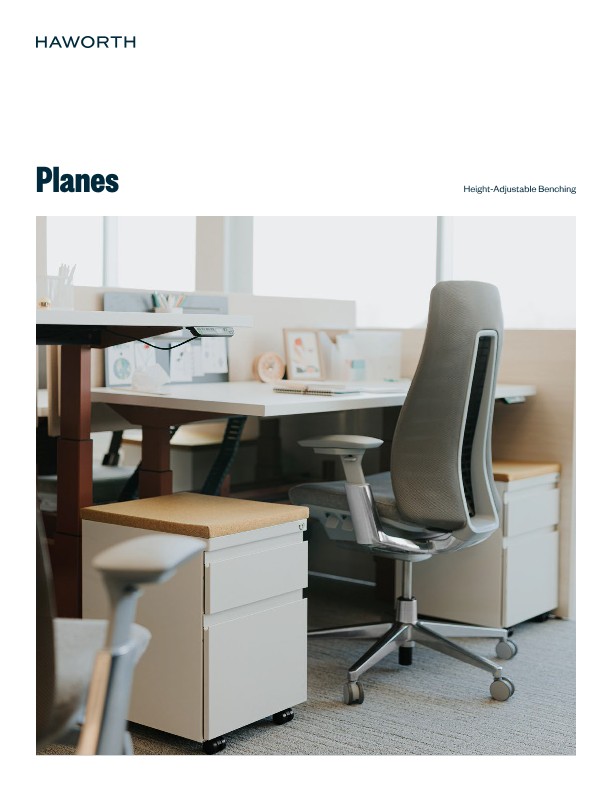Planes Height-Adjustable Benching Product Sheet | Details Page | Haworth