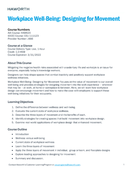 Workplace Well-Being: Designing for Movement | File details | Haworth