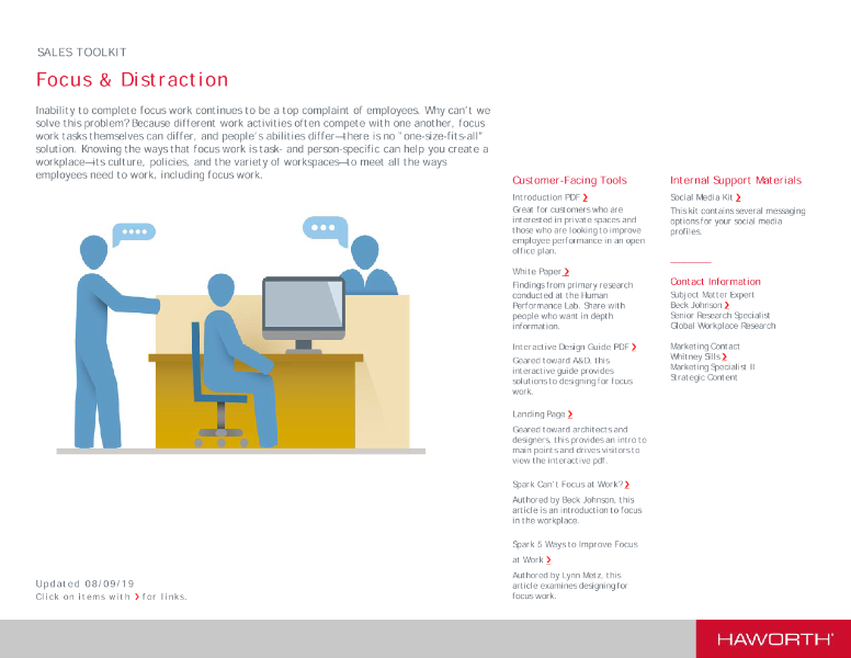 Focus and Distraction Sales Toolkit | Details Page | Haworth