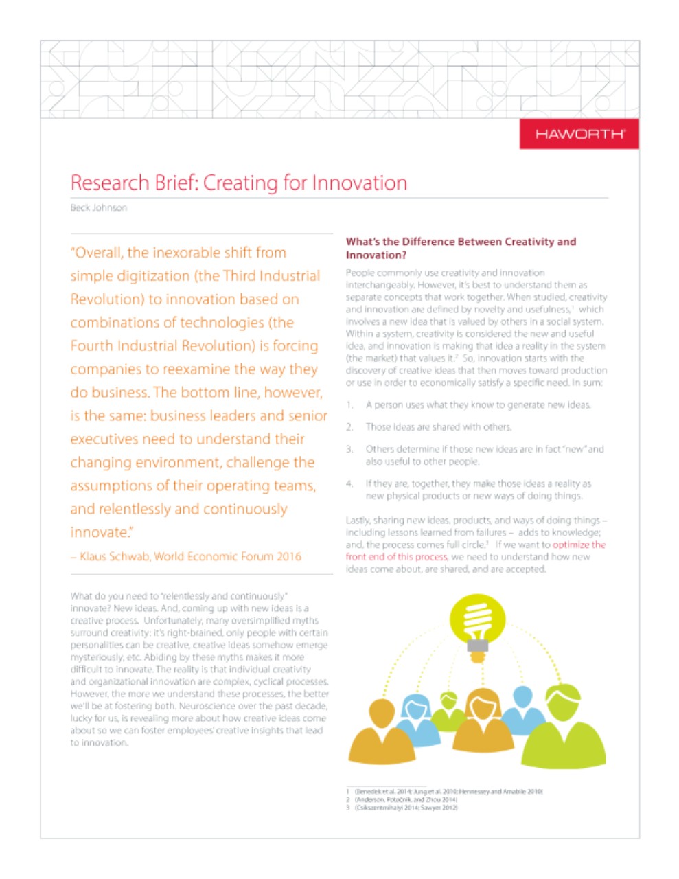 Research Brief: Creating for Innovation | Details Page | Haworth