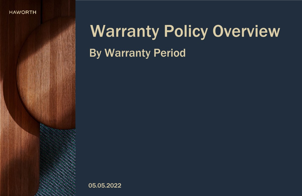 Warranty Policy Overview by Warranty Period | Details Page | Haworth