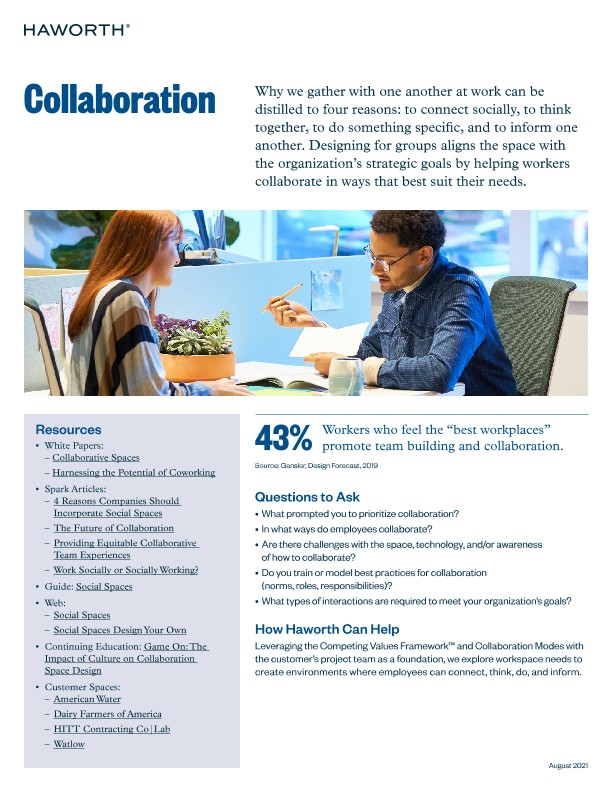Organic Workspace Collaboration | Details Page | Haworth