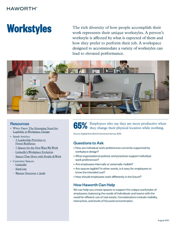 Organic Workspace Workstyles | Details Page | Haworth