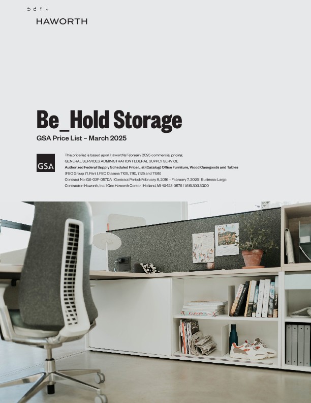 Be_Hold GSA Price List March 2025 | Details Page | Haworth