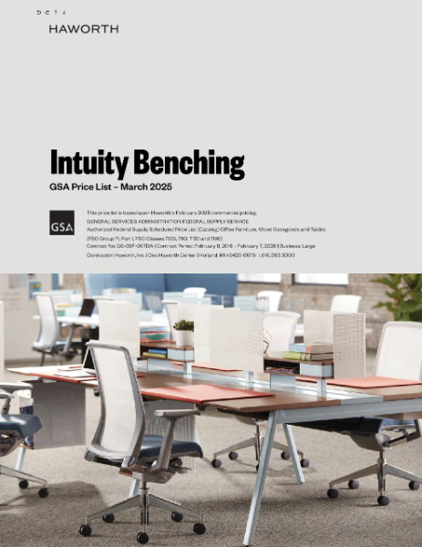 Intuity Benching GSA Price List March 2025 | Details Page | Haworth