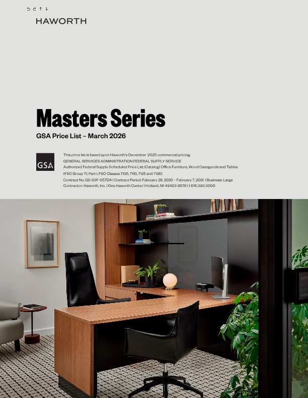 Masters Series GSA Price List March 2026 | Details Page | Haworth