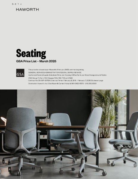 Seating GSA Price List March 2025 | Details Page | Haworth