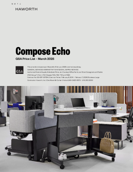 Compose Echo GSA Price List March 2025 | Details Page | Haworth