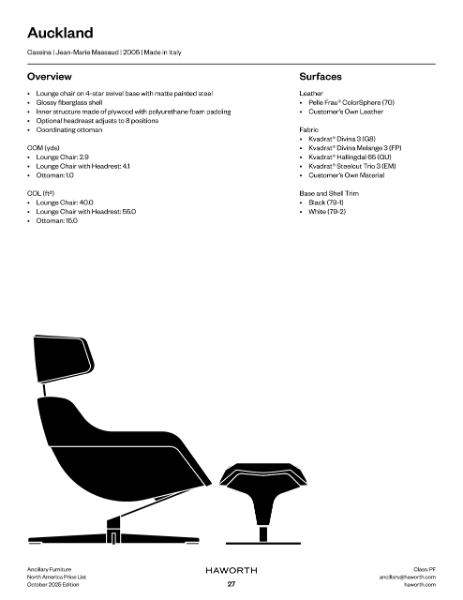 Auckland Seating Price Pages | Details Page | Haworth