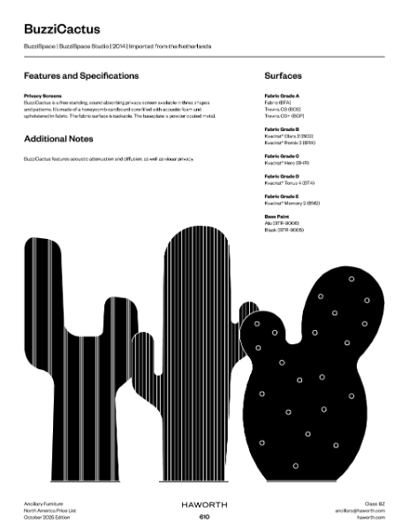 BuzziCactus Privacy and Acoustics Price Pages | Details Page | Haworth