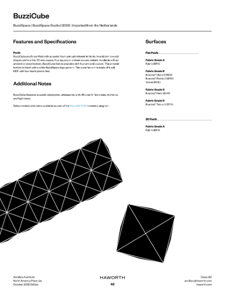 BuzziCube Seating Price Pages | Details Page | Haworth