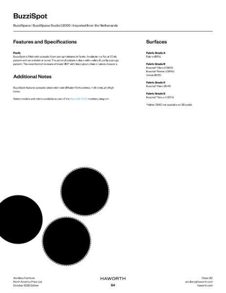 BuzziSpot Seating Price Pages | Details Page | Haworth