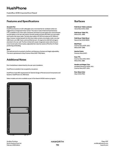 HushPhone Price Pages | Details Page | Haworth