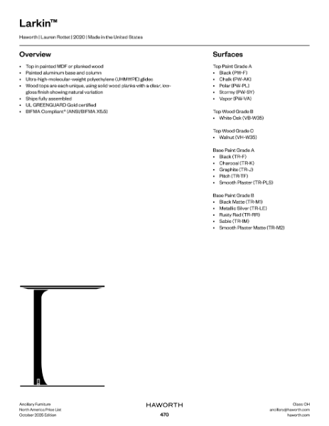 Larkin Table Price Pages | Details Page | Haworth