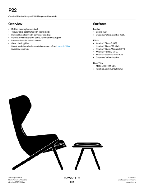 P22 Seating Price Pages | Details Page | Haworth