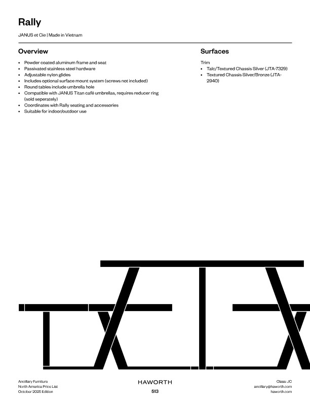 Rally Table Price Pages | Details Page | Haworth