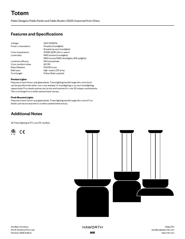 Totem Price Pages | Details Page | Haworth