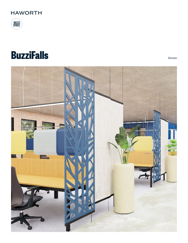 BuzziFalls Screen Product Sheet | Details Page | Haworth