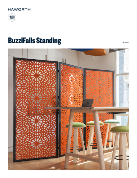 BuzziFalls Standing Screen Product Sheet | Details Page | Haworth