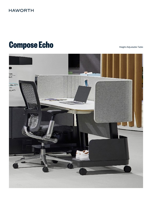 Compose Echo Height-Adjustable Table Product Sheet | Details Page | Haworth