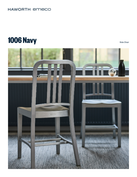 1006 Navy Side Chair Product Sheet | Details Page | Haworth