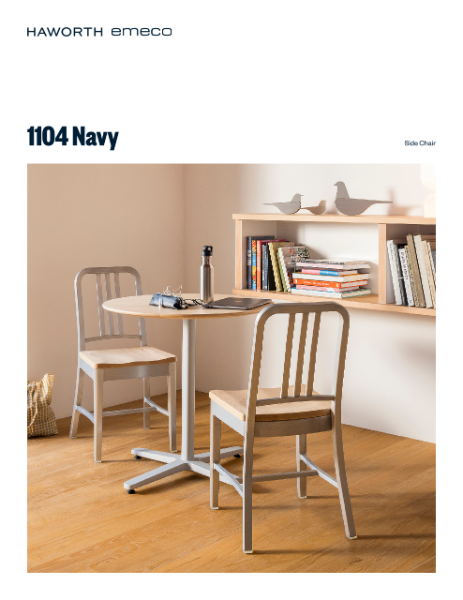 1104 Navy Side Chair Product Sheet | Details Page | Haworth