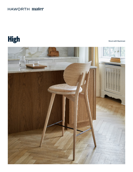High Stool with Backrest Product Sheet | Details Page | Haworth