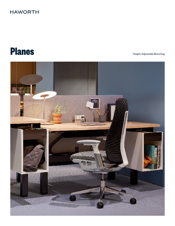 Planes Height-Adjustable Benching Product Sheet | Details Page | Haworth