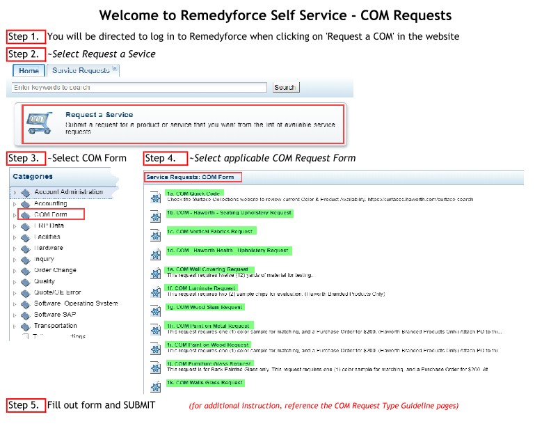 Remedyforce Self Service COM Request | Details Page | Haworth