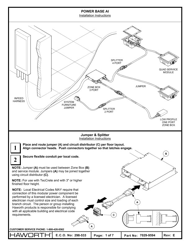 Power Base - Internal Base Feed - Installation | Details Page | Haworth