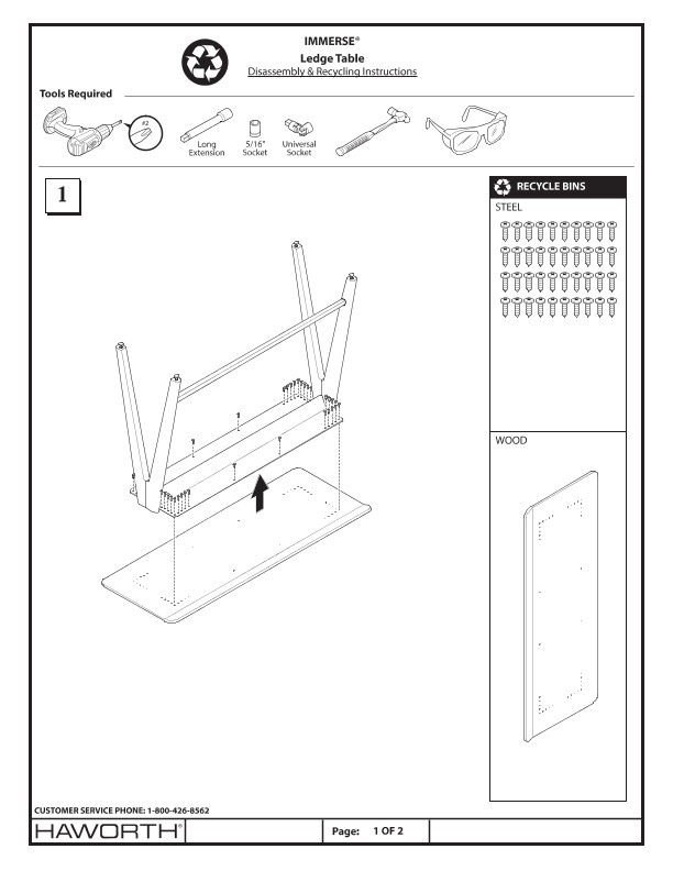 Immerse - Ledge Table - Recycling | Details Page | Haworth