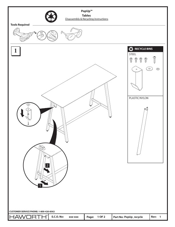 PopUp - Tables - Recycling | File details | Haworth