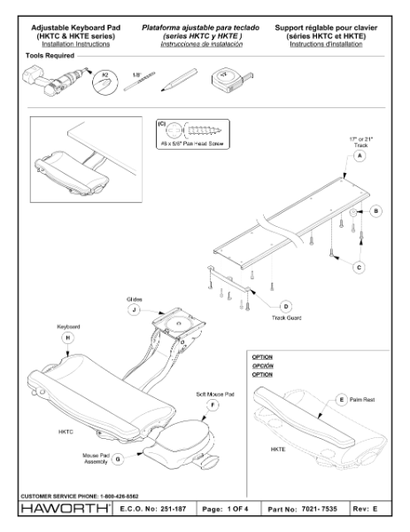 Adjustable Keyboard Pad (HKTC & HKTE Series) - Installation | Details ...
