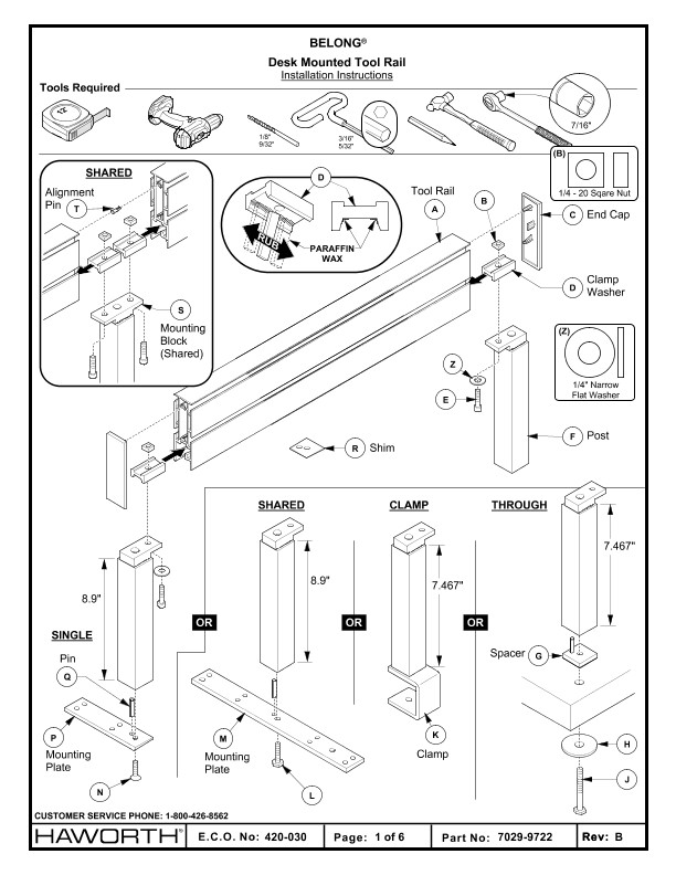 Belong - Desk Mounted Tool Rail - Installation | Details Page | Haworth