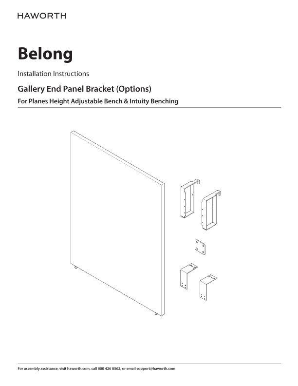 Belong - Gallery End Panel Bracket (options) - For Planes Height ...