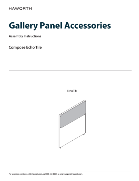 Gallery Panel Accessories, Compose Echo Tile | Details Page | Haworth