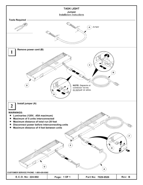 Task Light Jumper - Installation | Details Page | Haworth