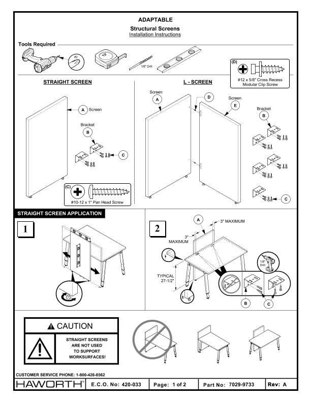 Adaptable - Structural Screens - Installation | Details Page | Haworth