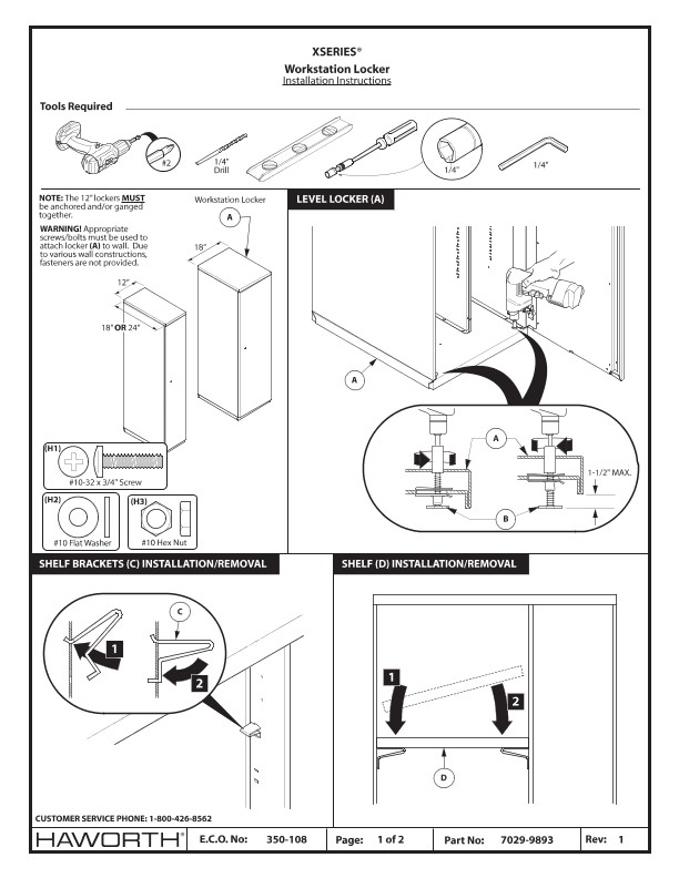 X Series - Workstation Locker - Installation | Details Page | Haworth