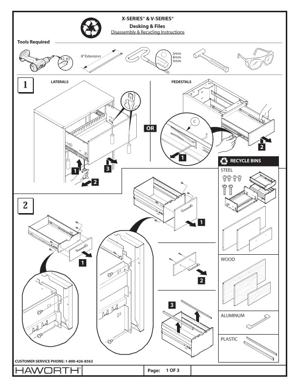 X Series/V Series - Desking and Files - Disassembly and Recycling ...
