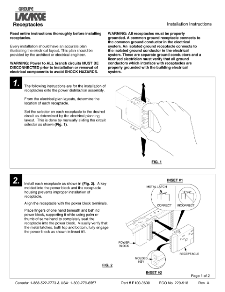 Group Lacasse - Receptacles - Installation | Details Page | Haworth