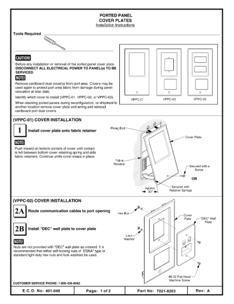 Ported Panel Cover Plates - Installation | Details Page | Haworth