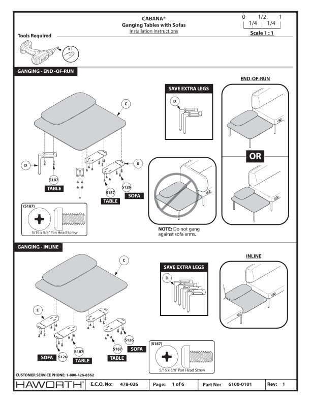 Cabana - Ganging Tables with Sofas - Installation | Details Page | Haworth
