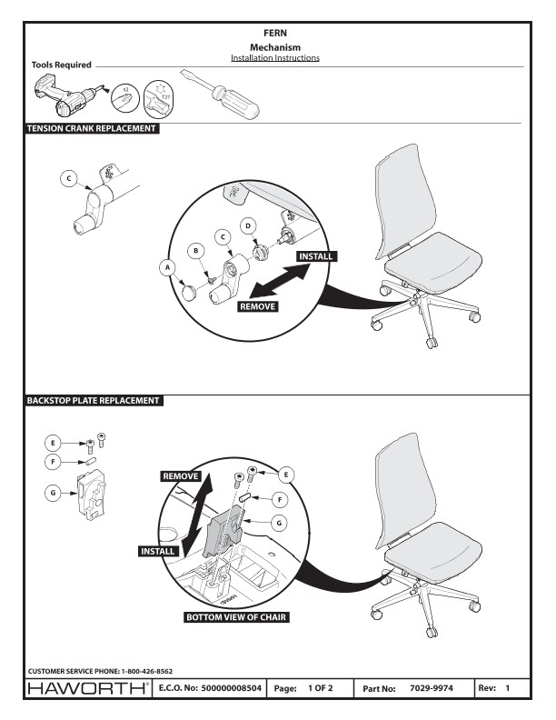 Fern - Mechanism Replacement - Service Instructions | Details Page ...
