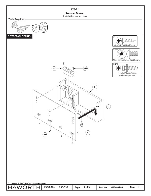 Lyda - Service - Drawer | Details Page | Haworth